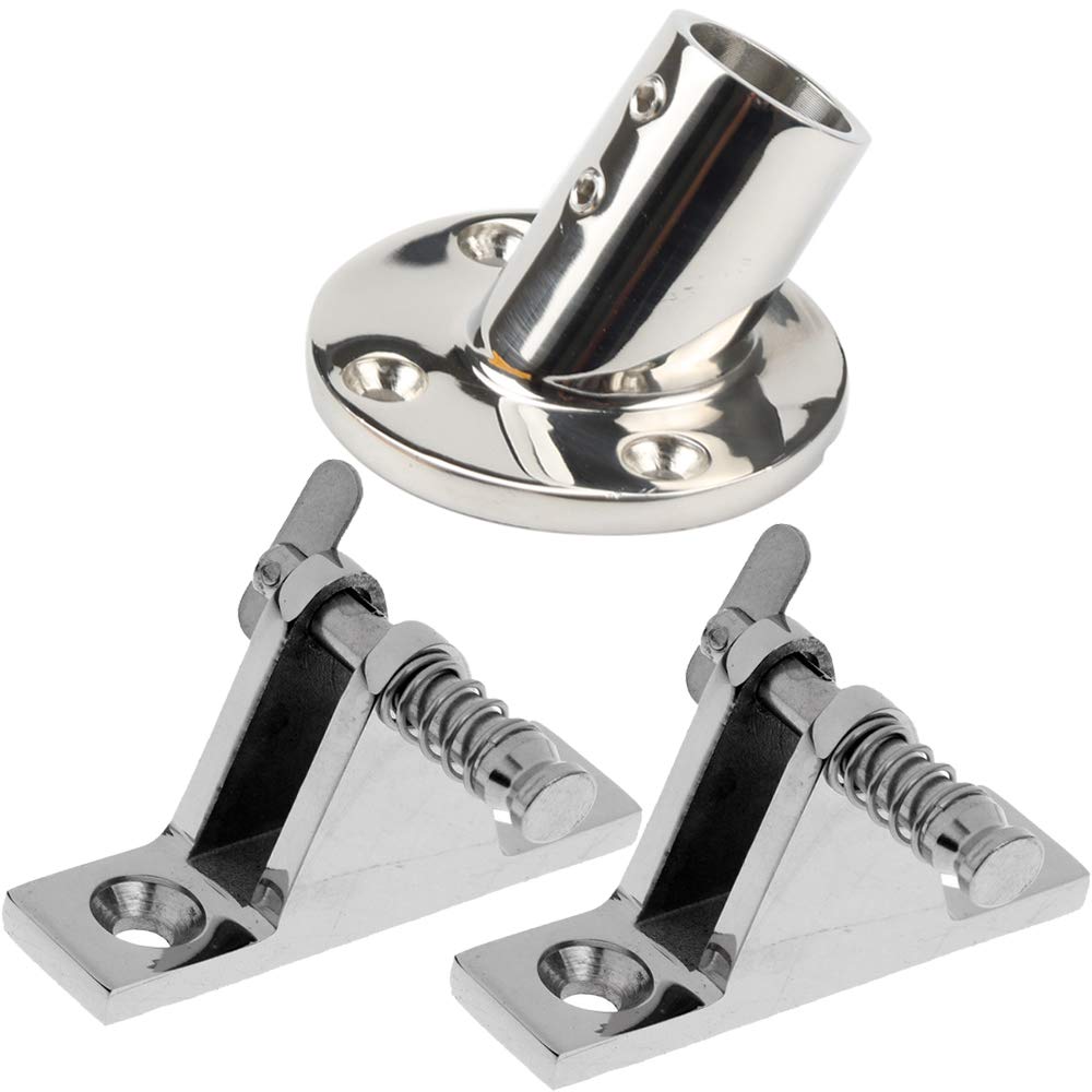 Buy Gimiton 60 Degree Marine Boat handrail Round Base + 2Pack Bimini ...