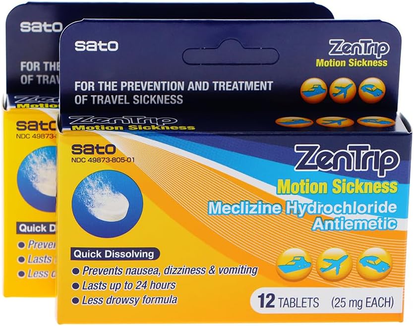 Amazon.com: Sato ZenTrip Motion Sickness Tablets, Non-Drowsy Motion ...