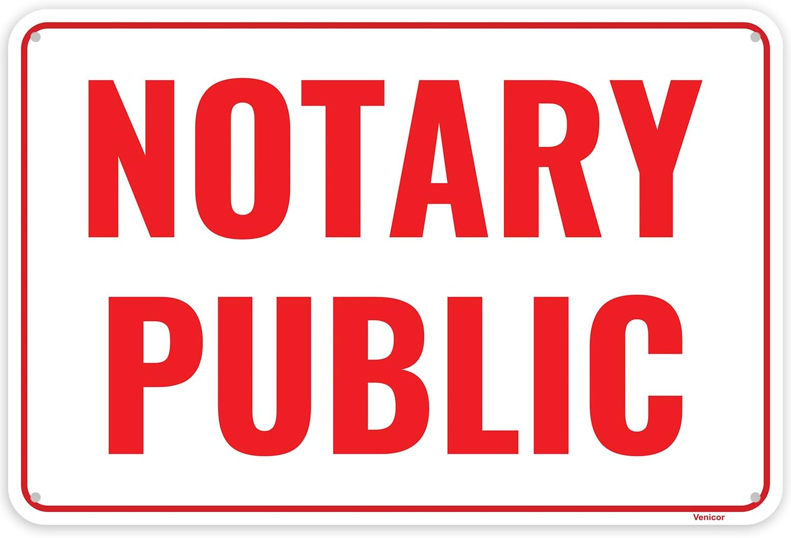 1PC Notary Public Sign, 12 x 8 Inches - Aluminum: Amazon.com ...