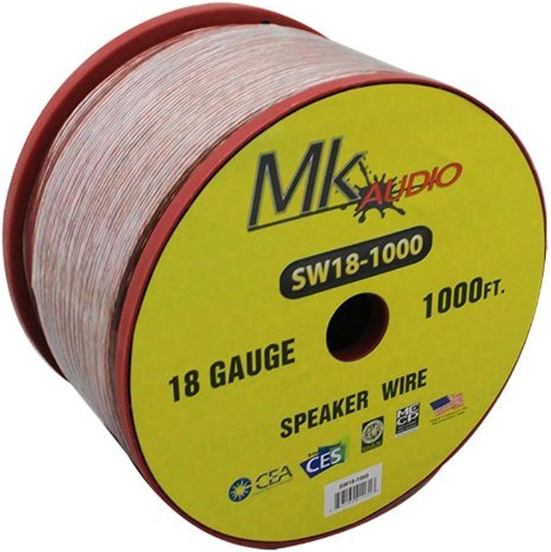 Amazon.com: 18 Gauge 1000' Roll Speaker Wire 18 Ga Cable Clear Home/Car ...