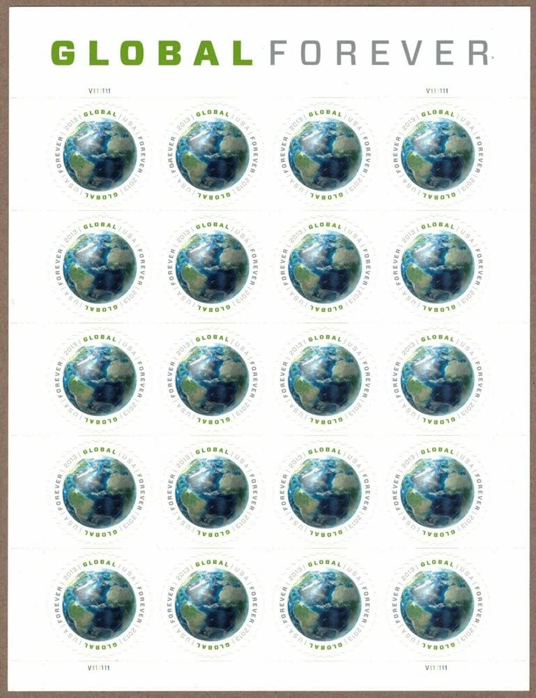 Amazon.com: Global Forever Sheet 20 - Earth Stamps Scott 4740 : Office ...