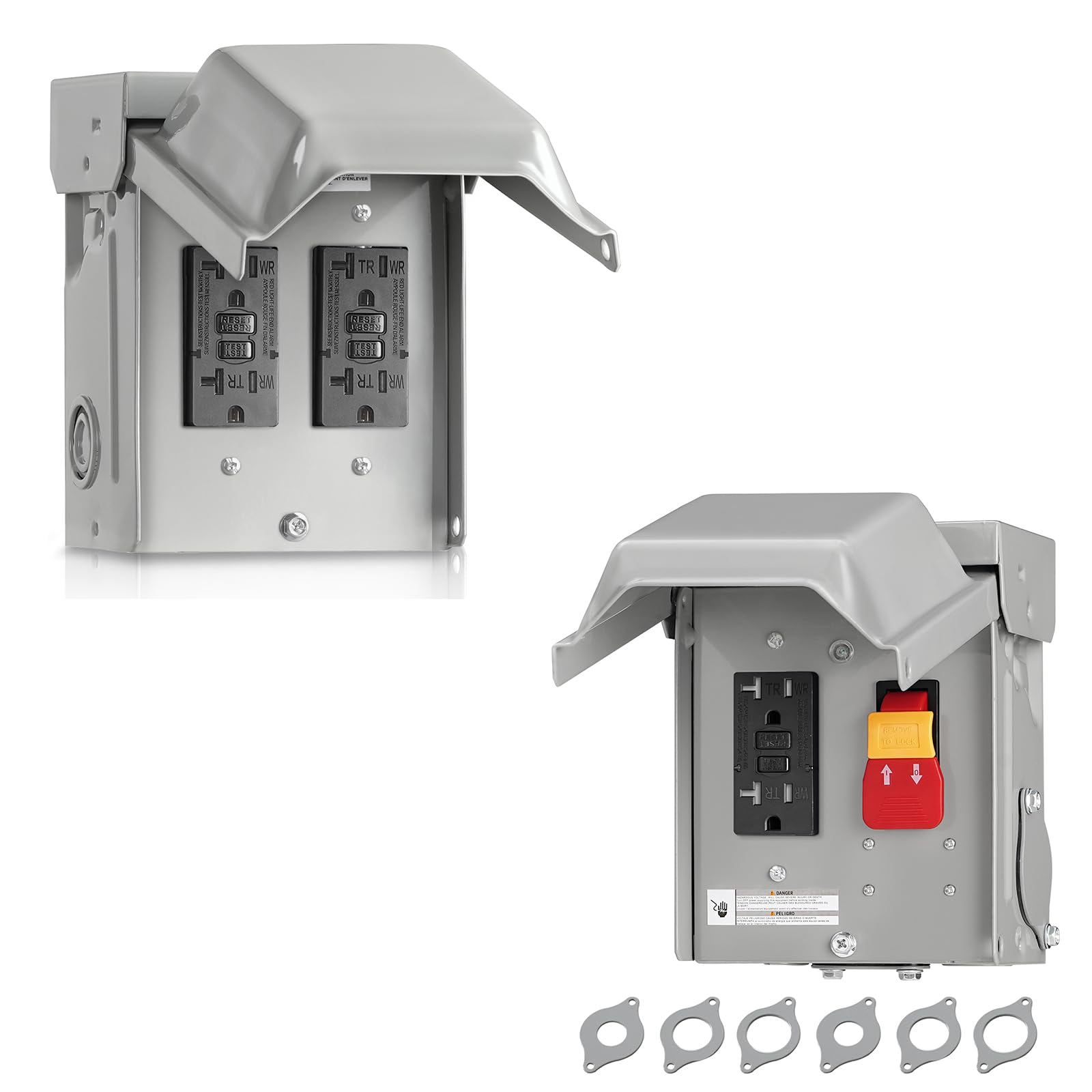 WILAWELS Outdoor Outlet Boxes Bundle, Waterproof Outdoor Electrical ...