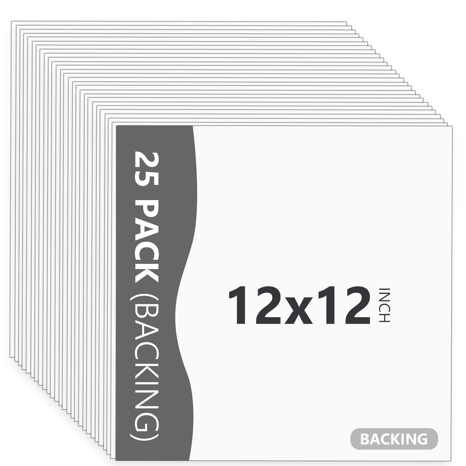 Amazon.com: Somime 25 Pack Backing Boards Only - 12x12 Uncut White Mats ...