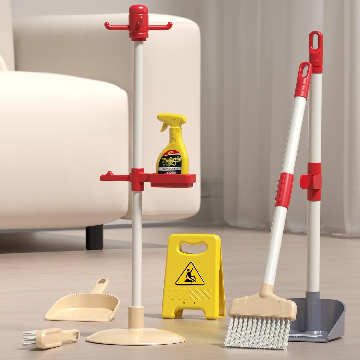 Amazon.com: DOLIVE Kids Mini Cleaning Toy Set 7 Piece Toddler Cleaning Kit with Broom, Dustpan ...