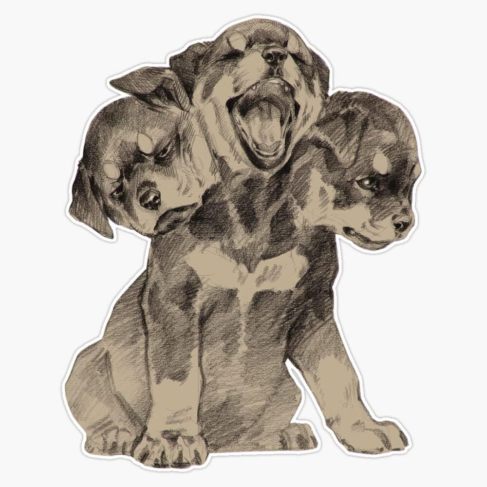 Amazon.com: Cerberus Puppy Vinyl Sticker Laptop Decal Waterproof 5 ...