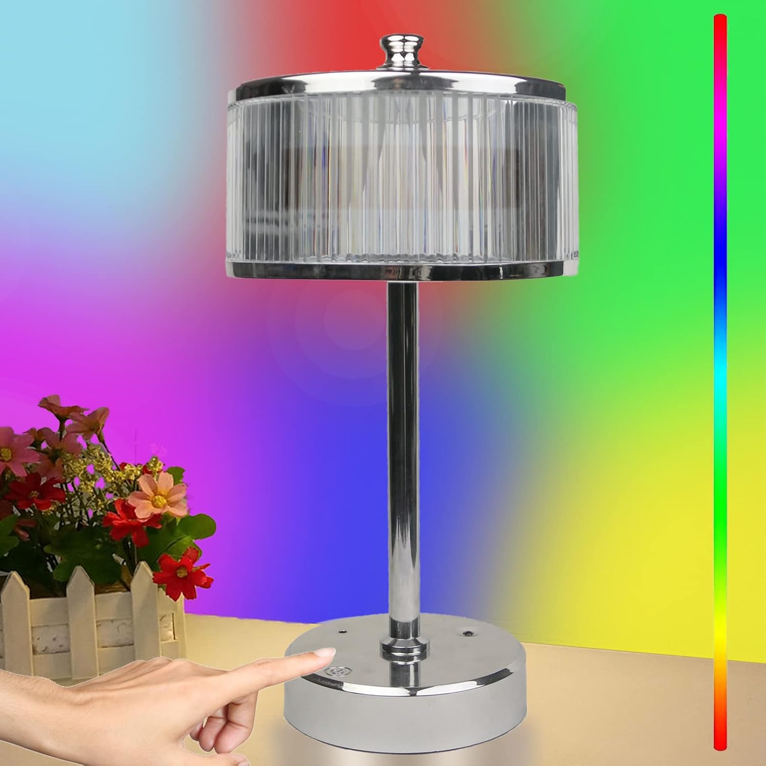 LYTLM Battery Bedside Lamp with Touch Dimmable, Wireless Table Lamp ...