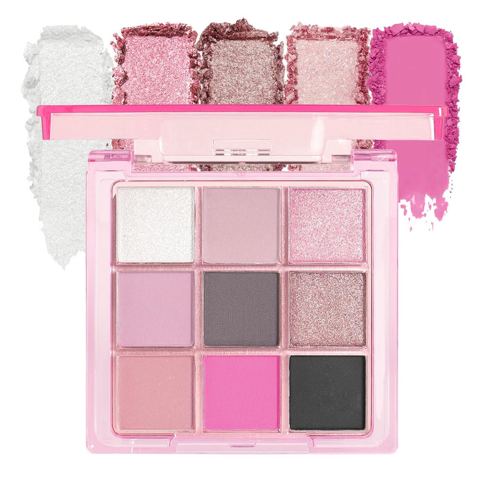 Amazon.com : WanTuoluo 9 Colors Blue Smoky Matte Shimmer Eyeshadow ...