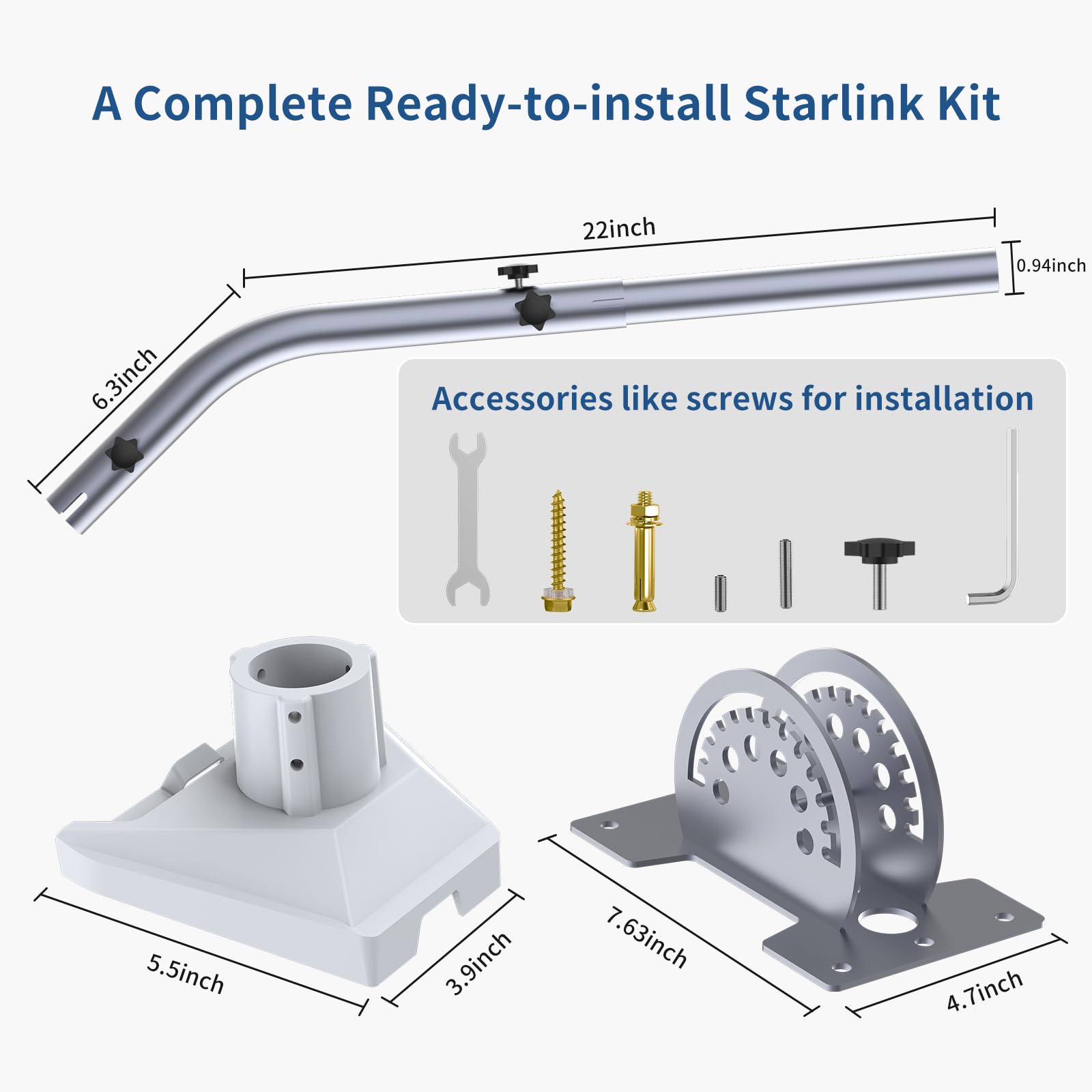 Snapklik.com : TESHA Starlink Gen 3 Wall Mount Kit, 180 Adjustable Pole ...