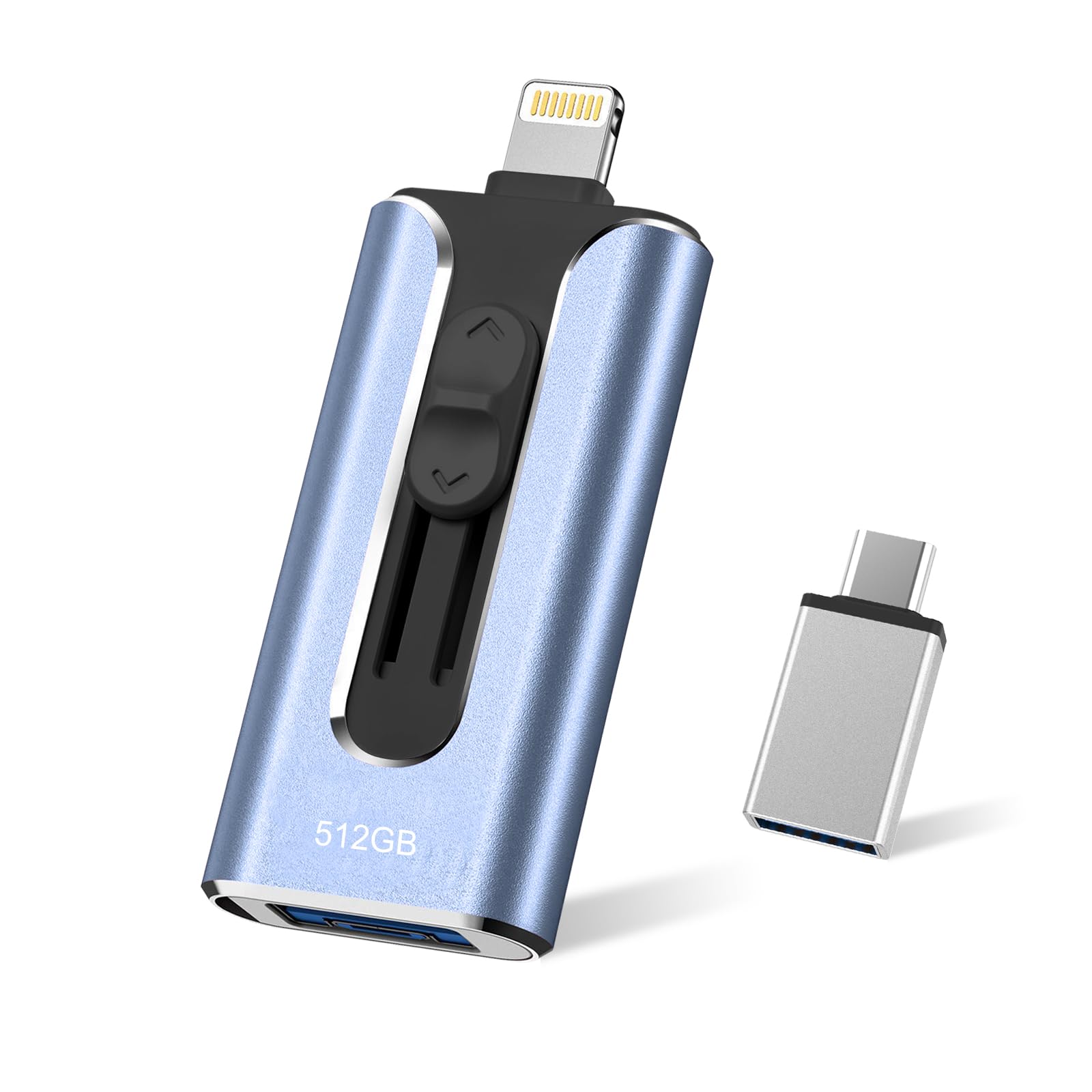 Phone Photo Stick,MFi Certified Phone Flash Drive,4 in 1 512G USB Drive ...