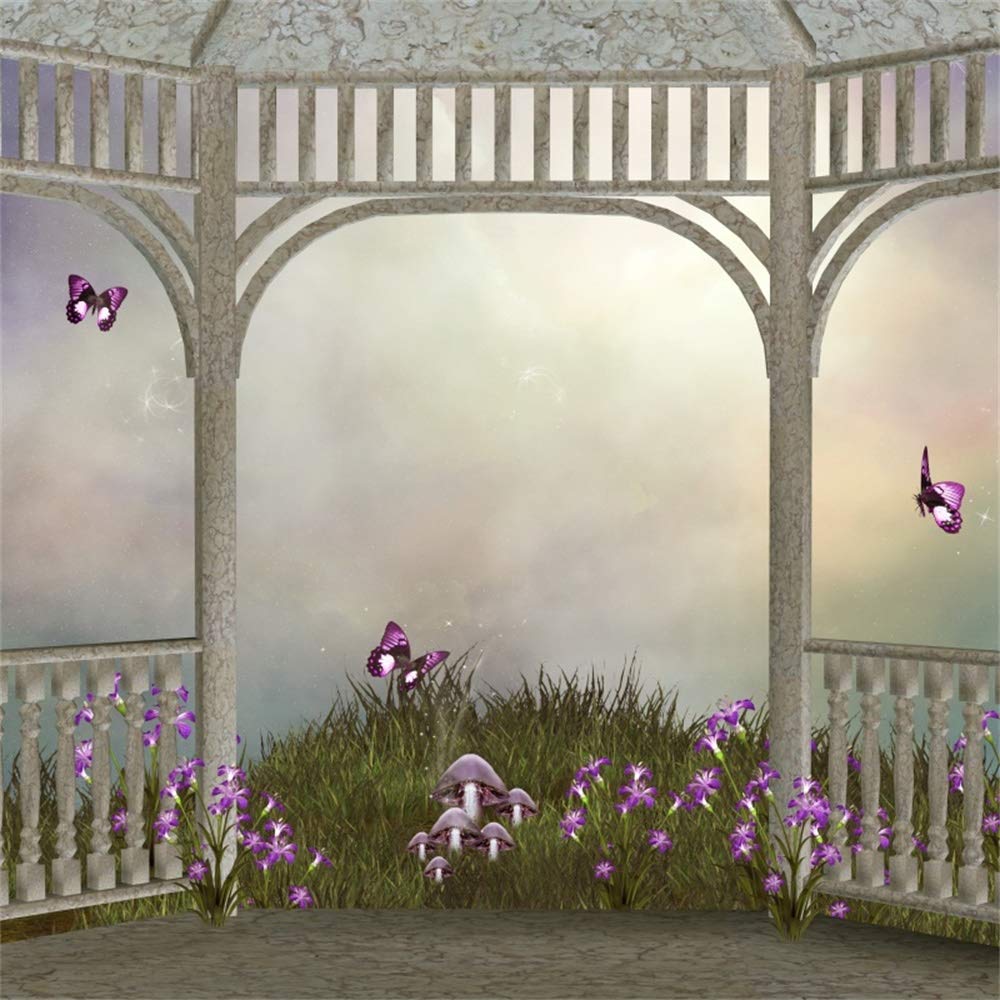 Buy OFILA Fairy Tale Backdrop 5x5ft Enchanted Garden Party Decoration ...