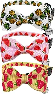 Pet Supplies : Fruit Cat Collar with Bow Tie and Bell 3 Pack Watermelon ...