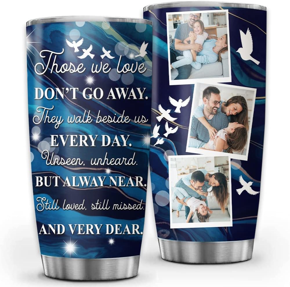 Amazon.com | Personalized Memorial Photo Tumbler, Those We Love Don't ...