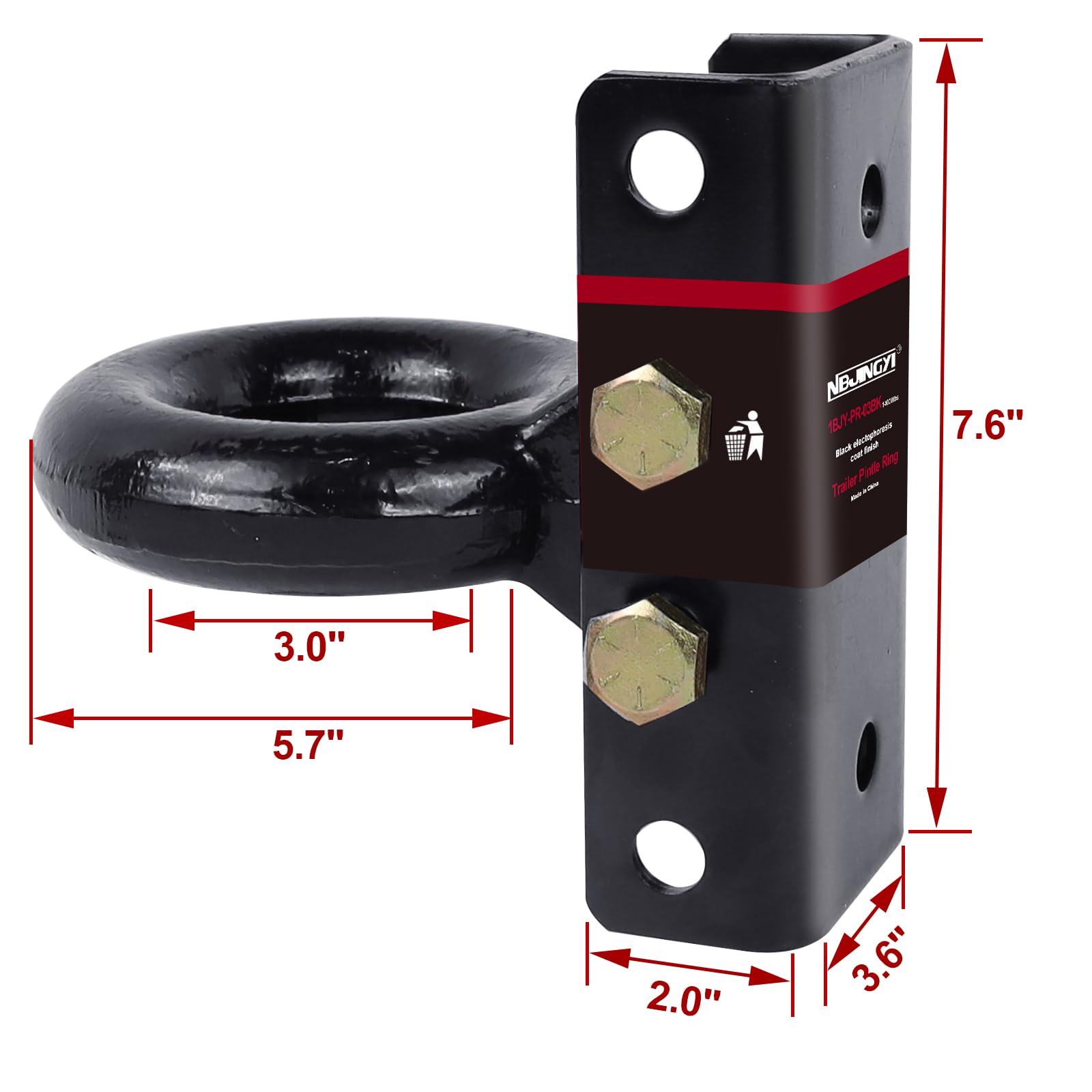 Snapklik.com : NBJINGYI Heavy Duty Cast Adjustable Lunette Ring 14000lbs