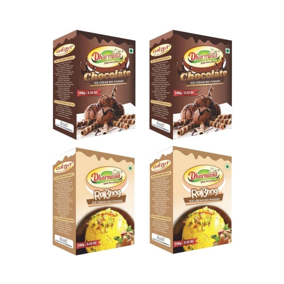 2 Chocolate + 2 Rajbhog Instant Ice Cream Mix Powder | Combo of 4 ...