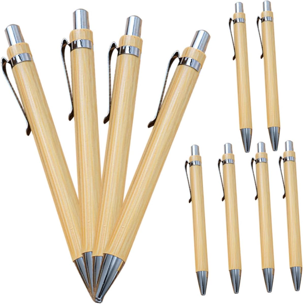 Amazon | NUOLUX 12個 竹ボールペン 黒インクのペン 滑らかな書き心地の 木製ボール インスピレーションを与える竹 彫刻竹 黒の 液体インク 格納式ゲル 手作りの | 油性 ...