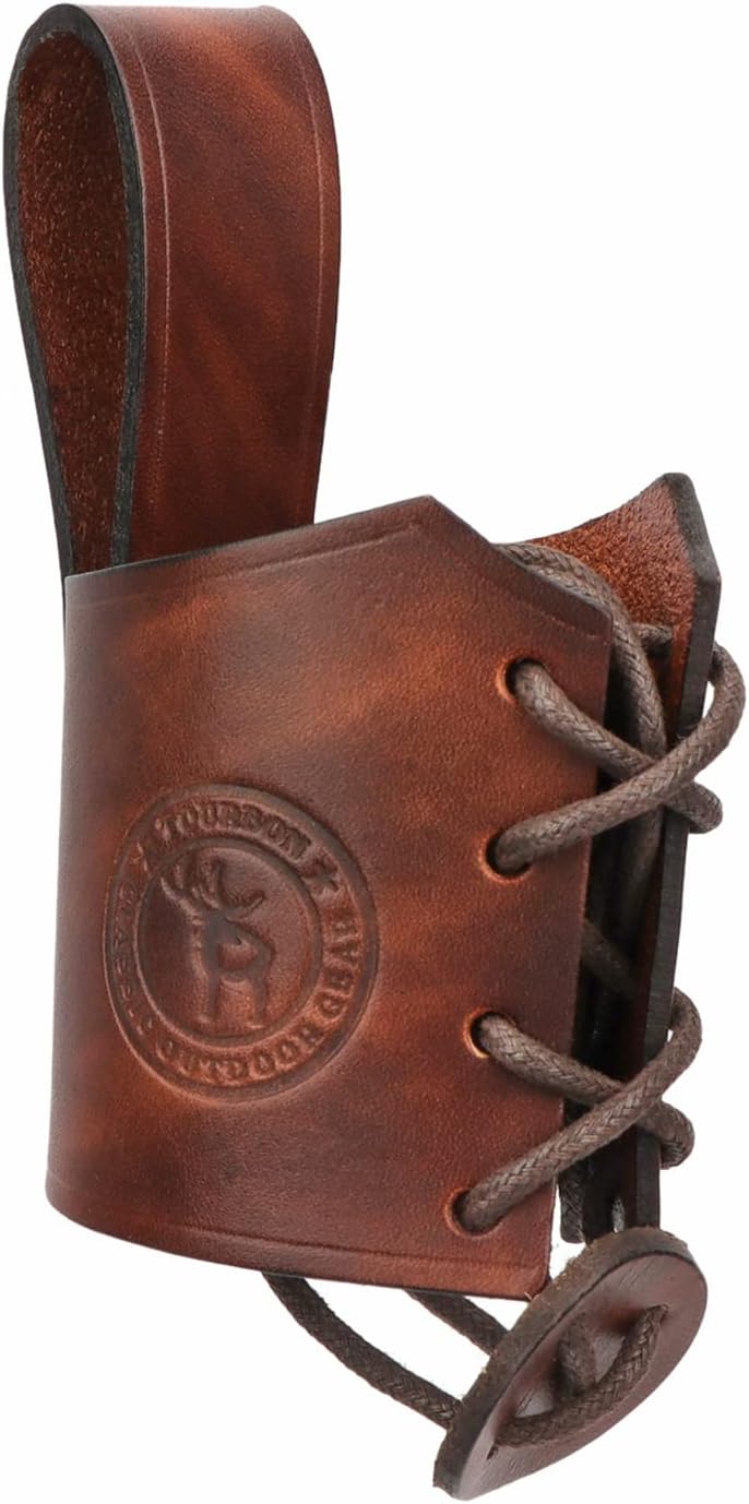 Amazon.com | Tourbon Drinking Horn Leather Holster Handmade Hammer ...