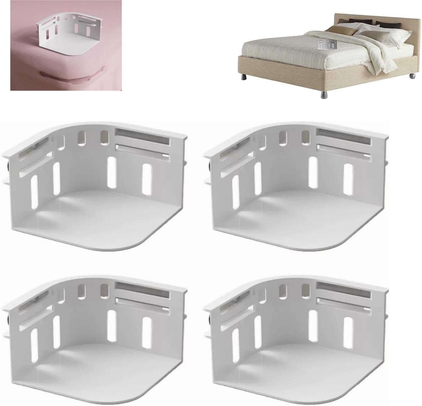 Bed Sheet Holders 4 Pack with Lock Strips, Heavy Duty Mattress Grippers ...