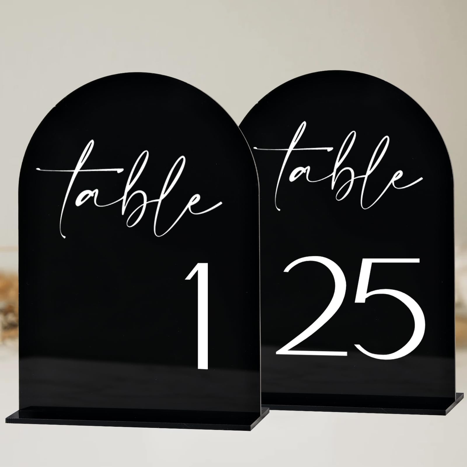 Amazon.com: HOODO Black Arch Acrylic Table Numbers 1-25, 5x7" with ...