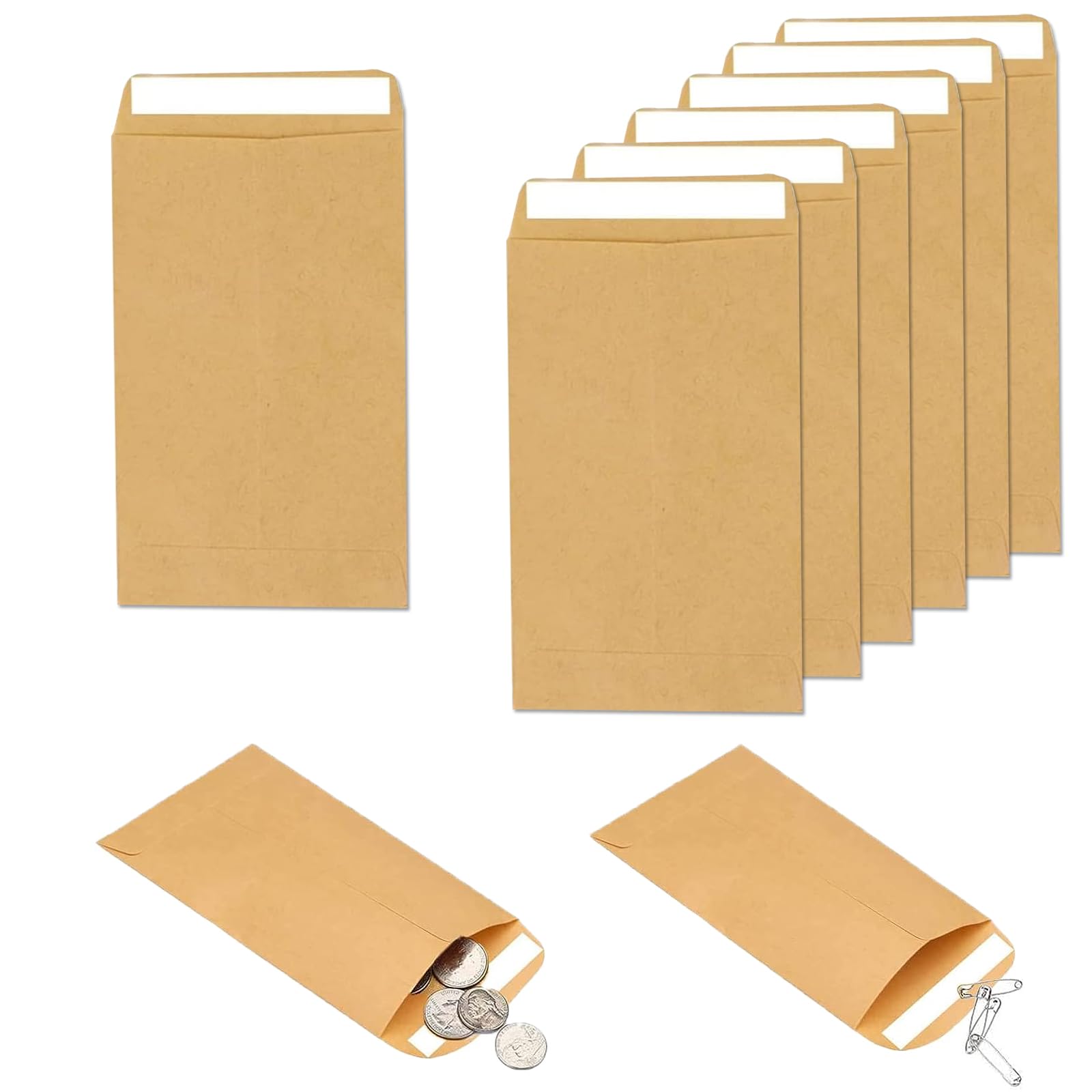Aidi Small Brown Envelopes, 30PCS Wage Envelopes, Small Brown Envelopes ...