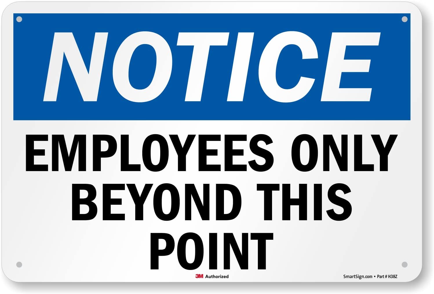 Amazon.com: SmartSign 12 x 18 inch “Employees Only Sign, Employees Only ...
