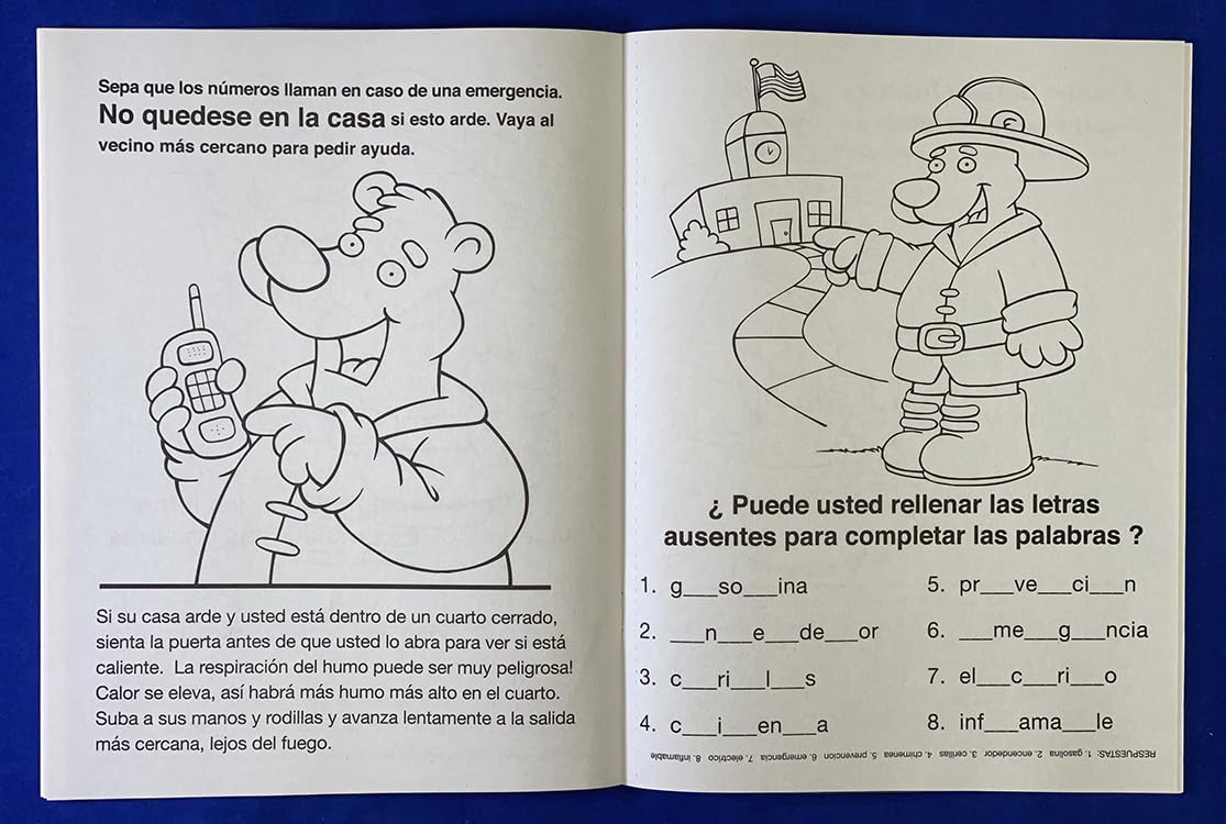 Libro Para Colorear De Seguridad Contra Incendios 48 Dibujos De