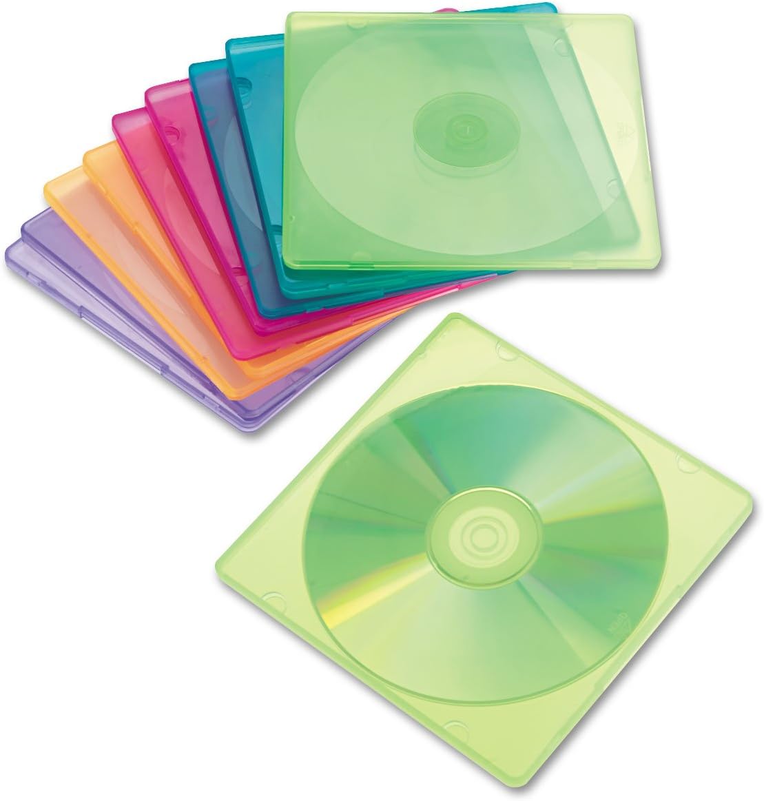 Amazon.com: Innovera 81910 Slim CD Case, Assorted Colors, 10/Pack ...