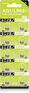 Amazon | 10PCS LR621 SR621SW 1.55V AG1 LR621 LR60 SR60 SR60L SR60 L621 ...