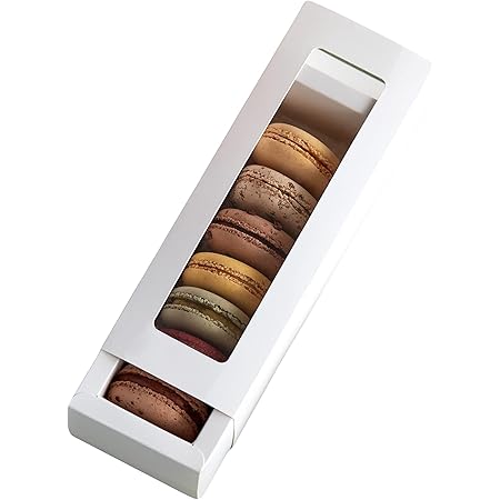 ORANGEHOME 15-Pack Macaron Boxes with Clear Window, White Macaron ...