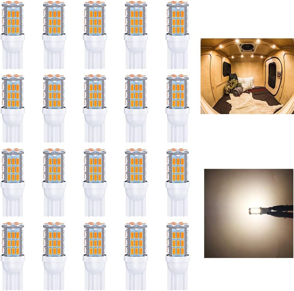 Amazon.com: Antline T10 921 194 168 LED Bulbs Warm White 20-Packs ...