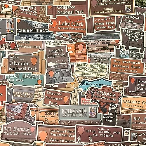 Amazon.com: Decal Dude 63-Pack National Park Vinyl Sticker Set 3" x 2.5 ...