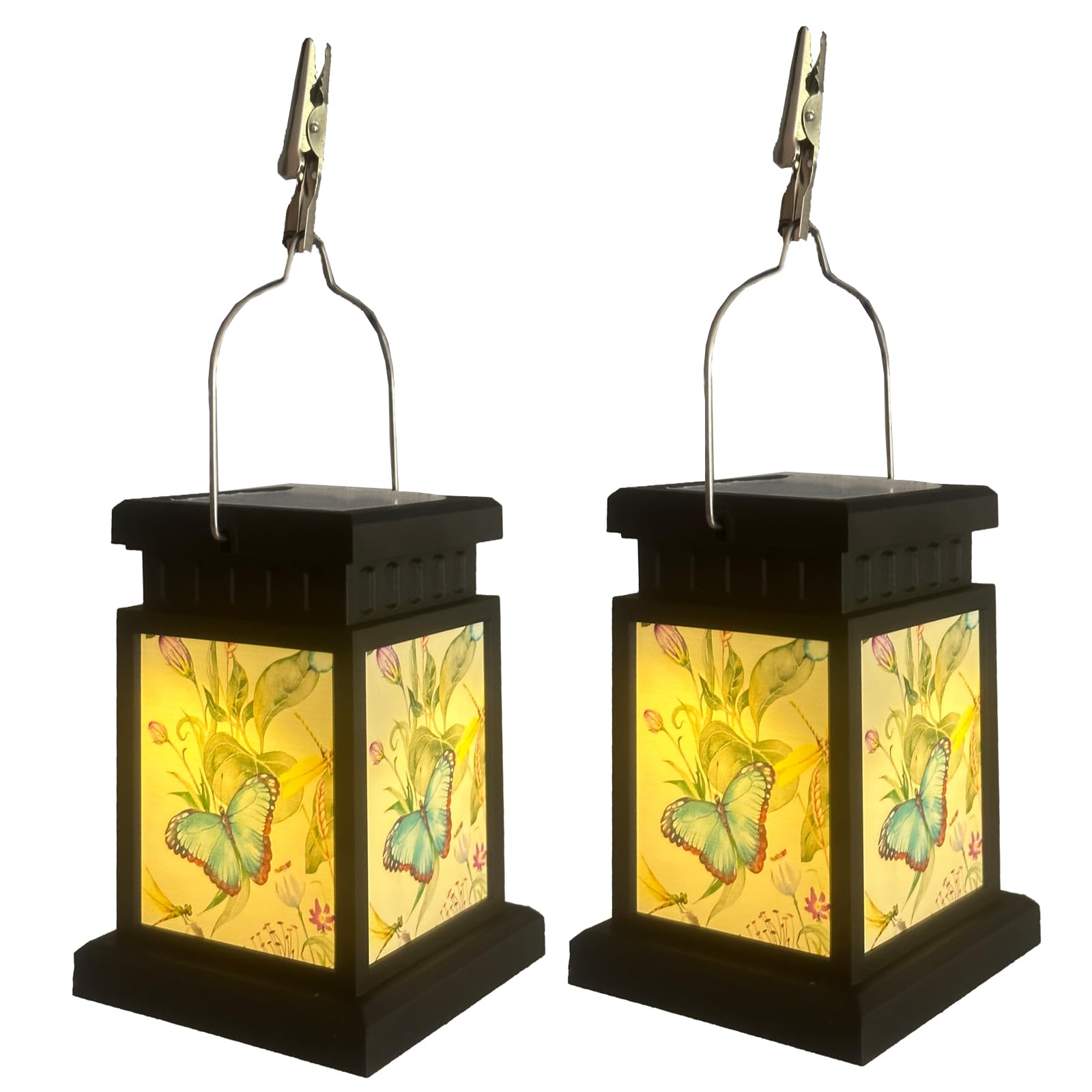 Amazon.com: Small Solar Hanging Lanterns Outdoor Waterproof Lights ...