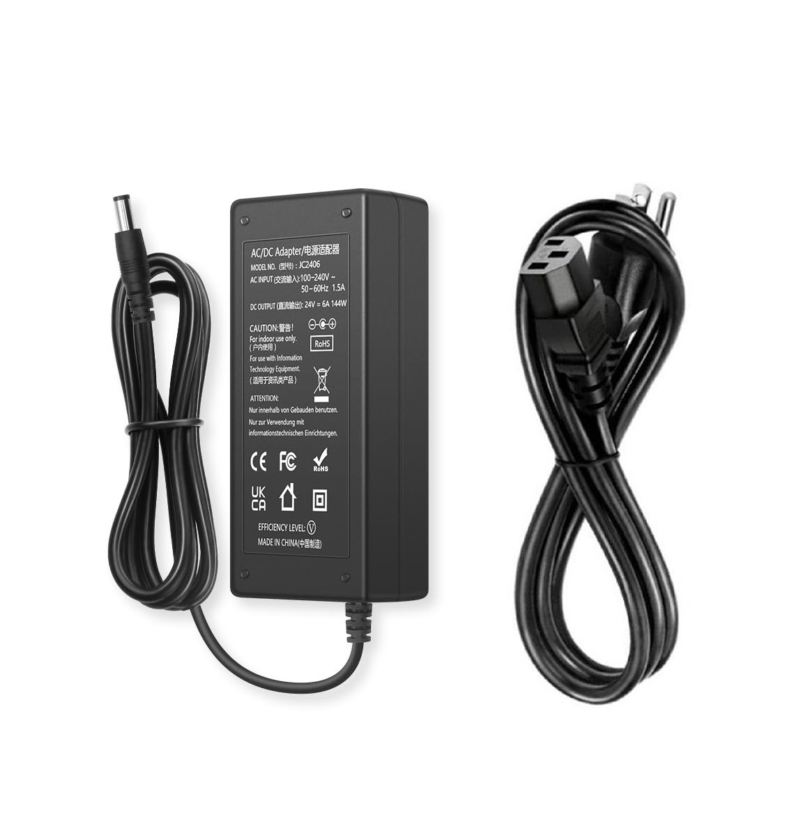 Amazon.com: 24V DC Power Supply Adapter 6A 144W AC Adapter, 100-240 AC ...