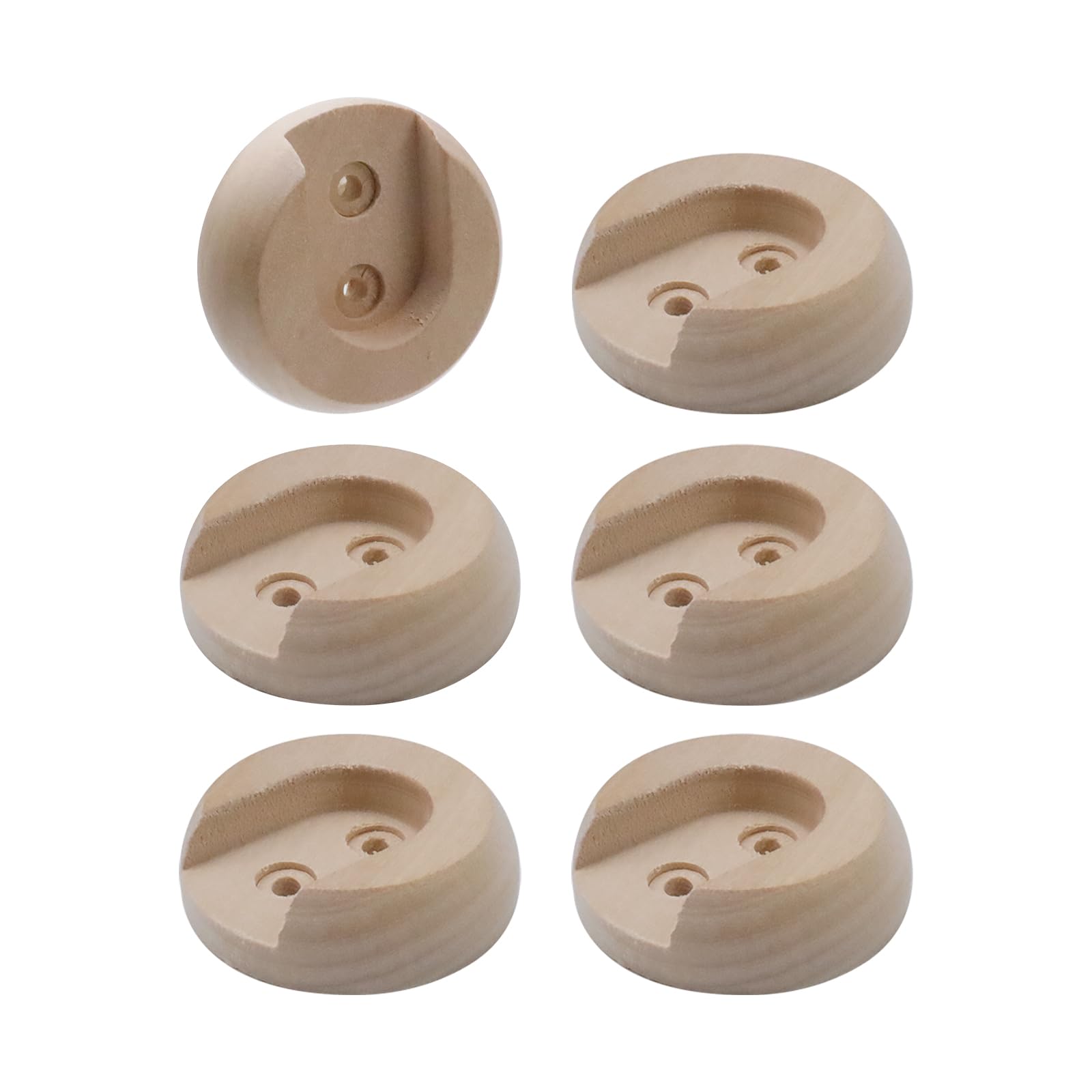 Amazon.com: Wealrit 6 Pcs Wooden Closet Rod Holders Unfinished Wood ...