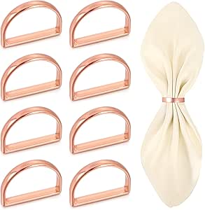 Amazon.com: Guduling 8 Pcs Napkin Rings Bulk,Semicircle Napkin Ring ...