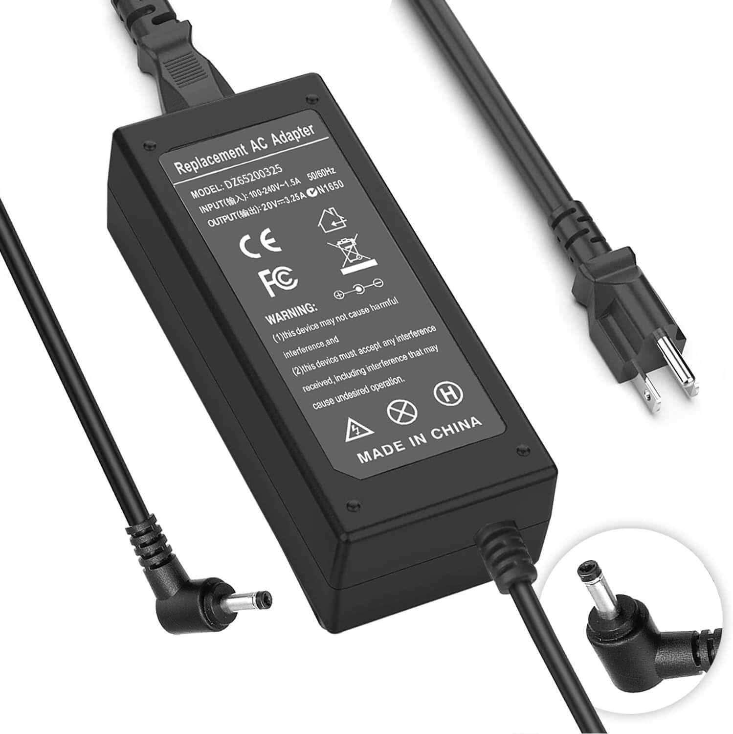 Amazon.com: 65W AC Adapter Power Cord Replacement for Lenovo Laptop ...