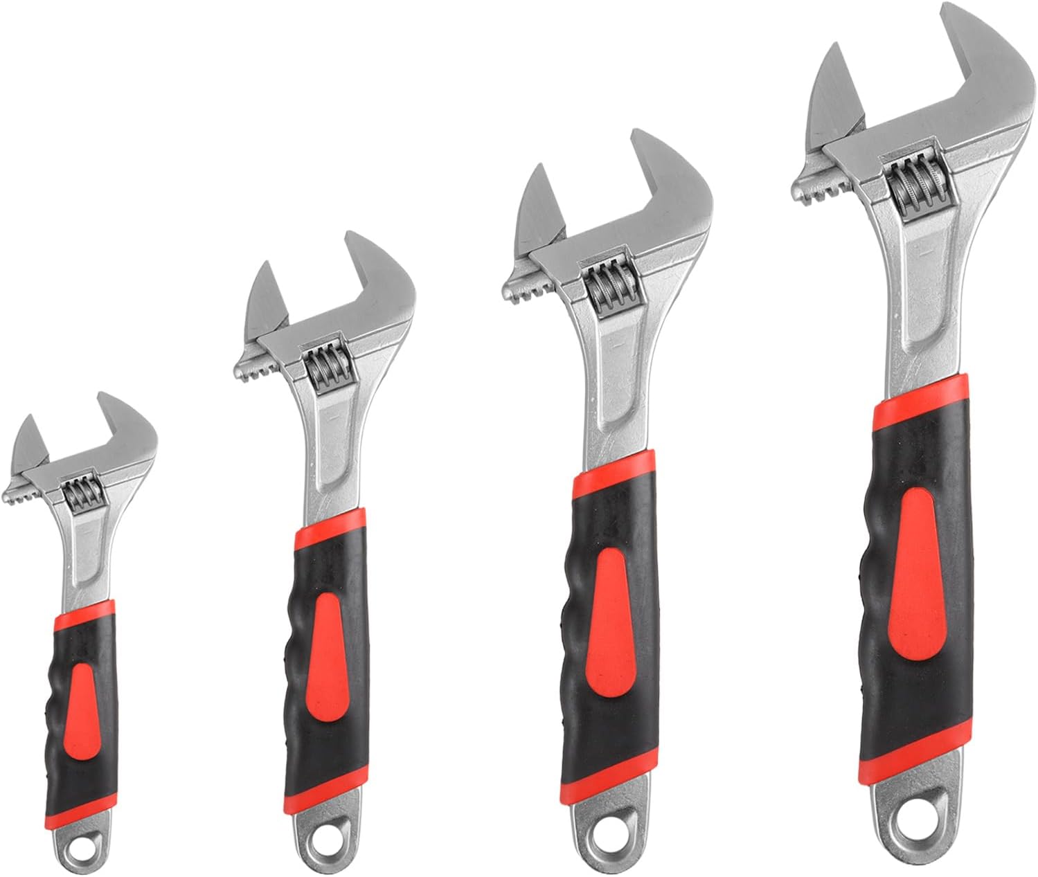 AHAQU 4PCS Adjustable Spanner Set, 4 Sizes Heavy Duty Adjustable Wrench ...