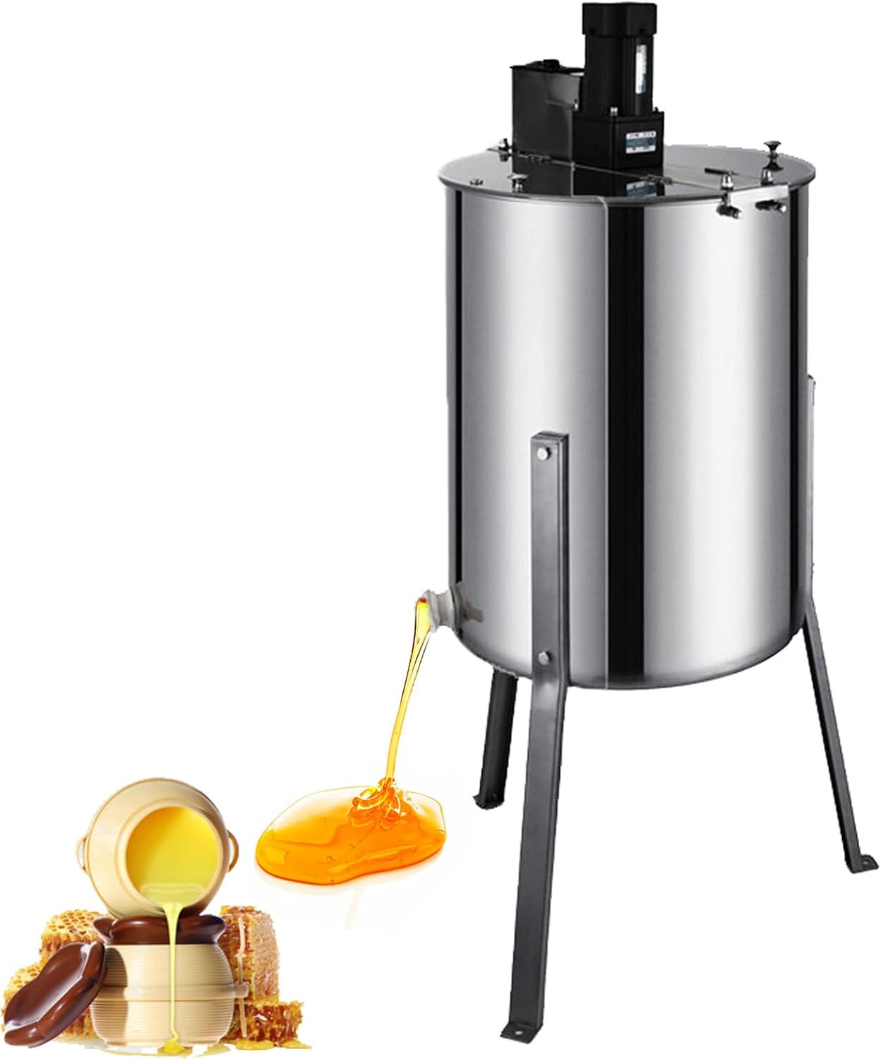 Upgraded 4 Frame Electric Honey Extractor Separator, Stainless Steel ...