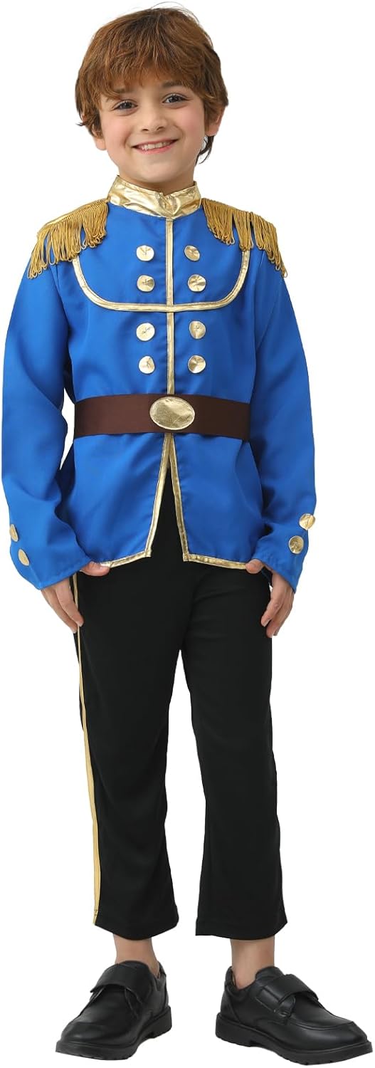 Amazon.com: AICKER Blue Prince Charming Costume - Boys Fancy Kids ...