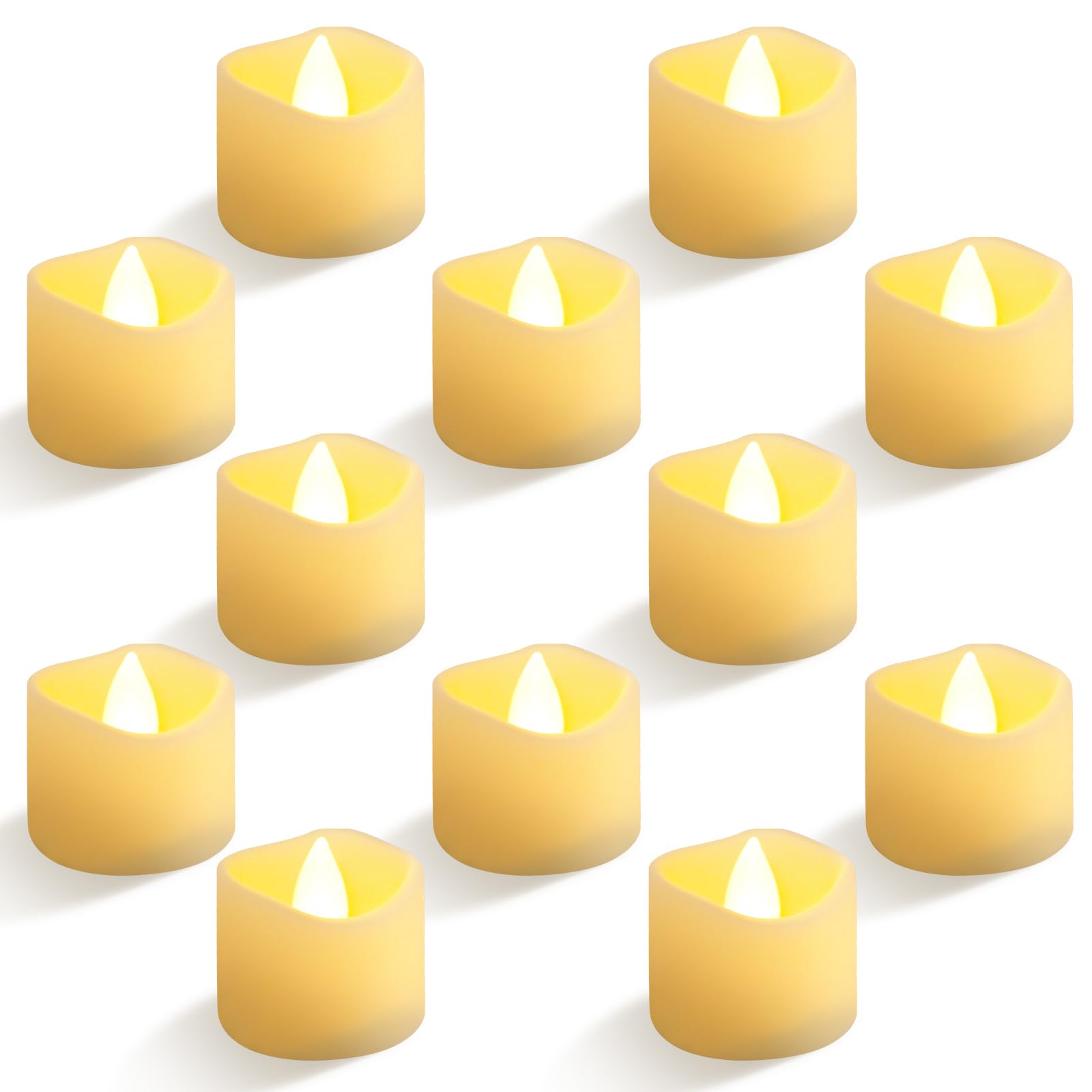 Romeda 12 Pack Flameless Candles, 1.42in X 1.3in Battery Operated ...