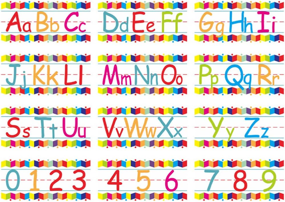 Amazon.com: STOBOK Alphabet Numbers Wall Sticker: ABC Educational Wall ...
