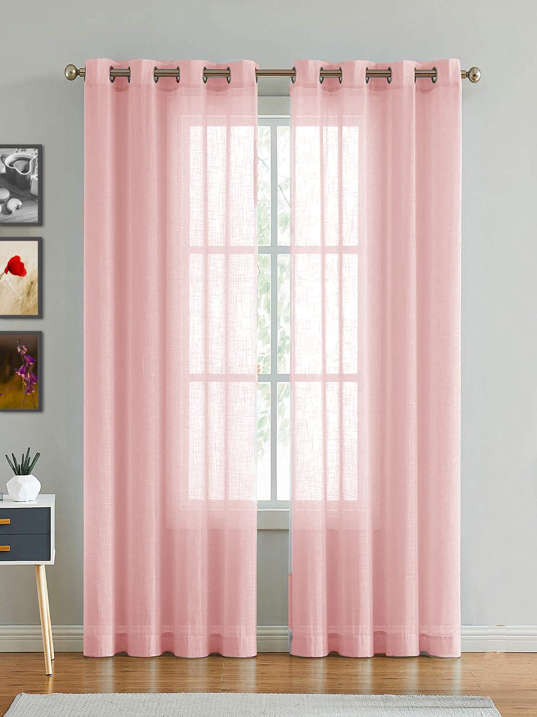 Buy HOMEMONDE 6 Feet Curtain Window - Cotton Solid Sheer Transparent ...