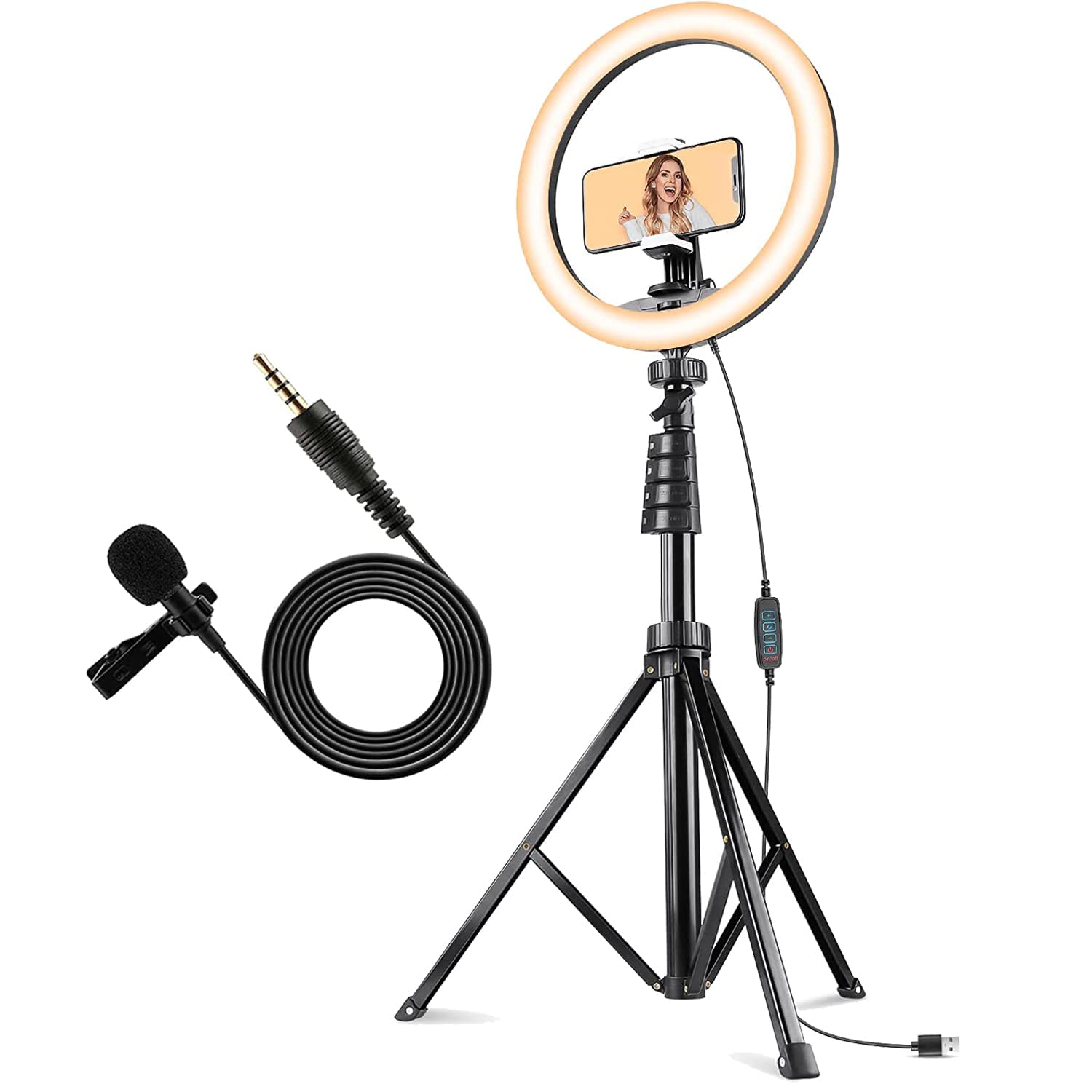 DDLC Ring Light 12" with Tripod 5m Collar mic Stand for Video Shooting ...