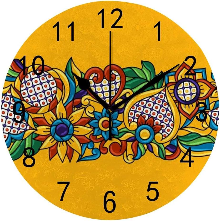 Clocks For Living Room Silent PVC Wall Clock 10 Inch Round Wall Clock ...