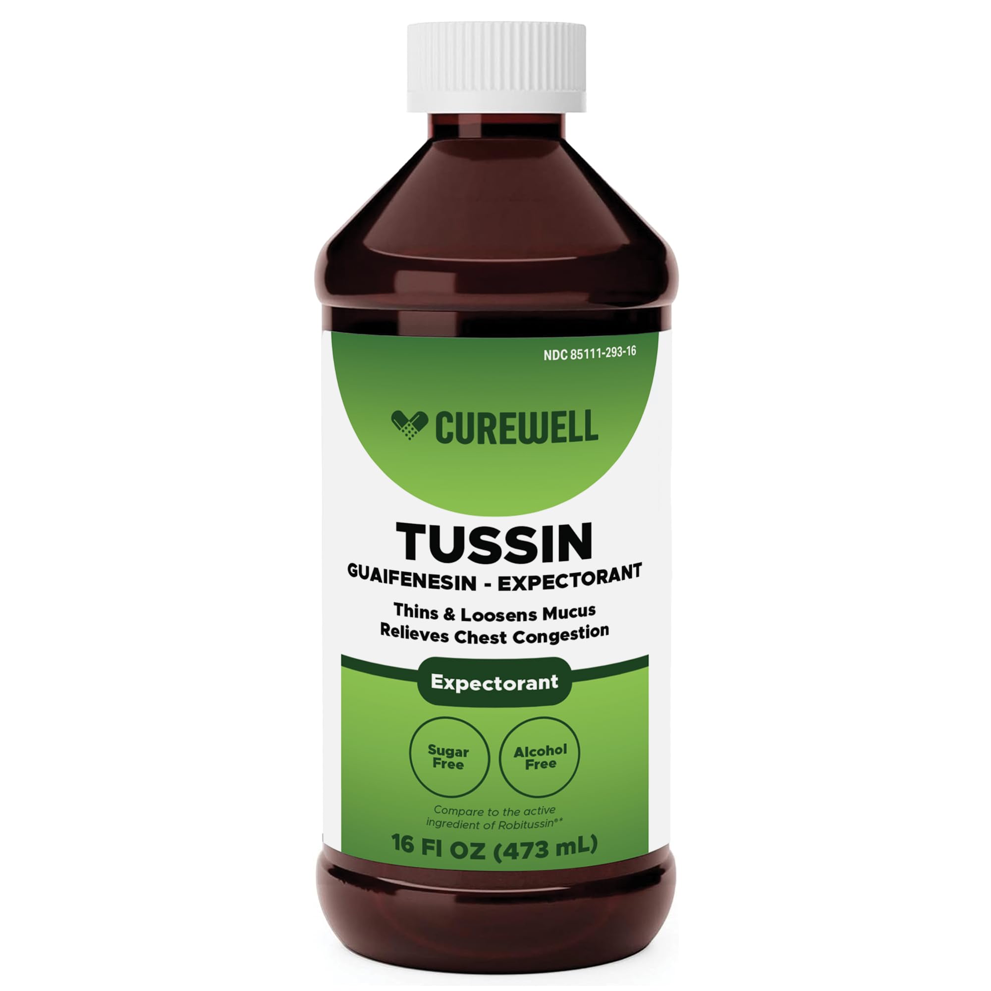 CUREWELL Tussin Xarope Expectorante de Guaifenesina 100 mg sem Álcool e ...