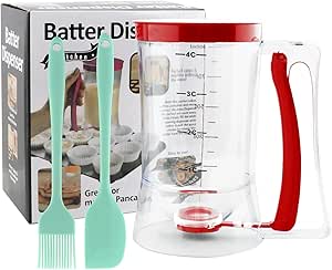 Amazon.com: Trasylph Pancake Batter Dispenser with Oil Brush and ...