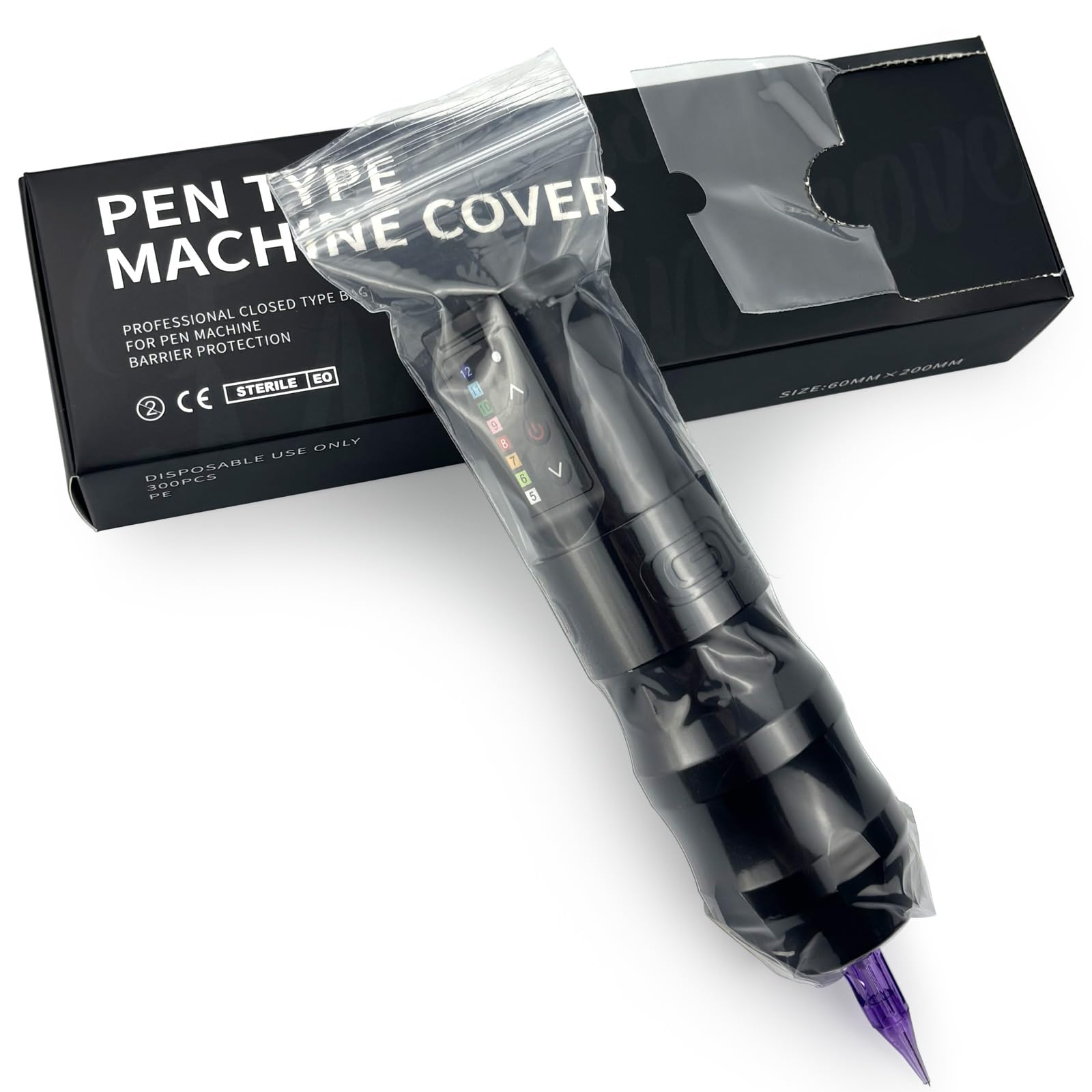 Amazon.com: 300pcs Tattoo Machine Covers Sealable Type - Clear 2.4×8 ...