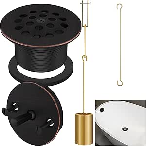Amazon.com: Tub Drain Linkage Assembly with Trip Lever and Strainer Done Cover, Universal ...