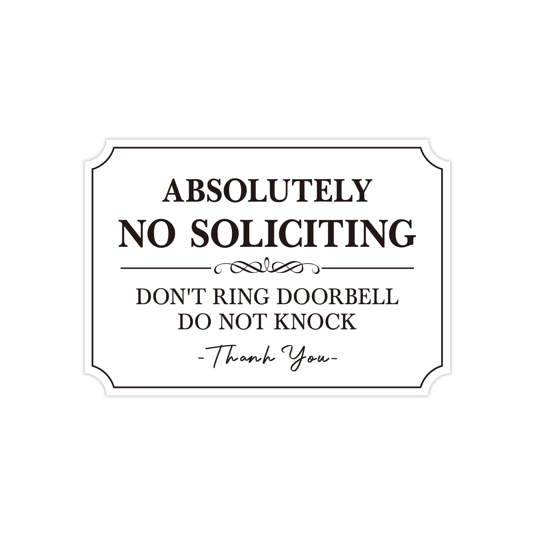 Amazon.com: No Soliciting Sign for Front Door，Self-Adhesive Elegant Do ...