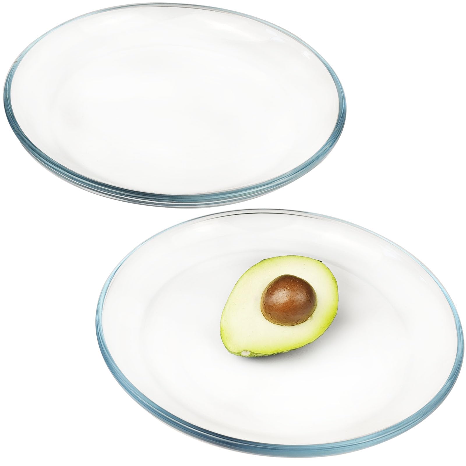 Amazon.com | LERIYUFS Glass Dinner Plates Set, Round Glass Salad Plates ...