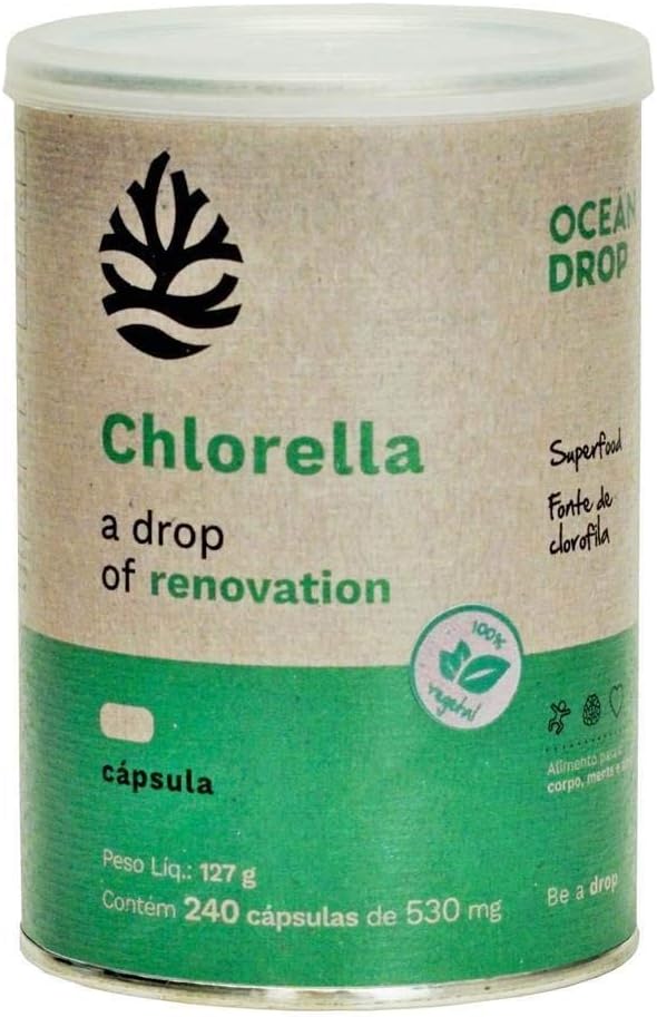 Chlorella 240 Cápsulas de 520mg - Ocean Drop | Amazon.com.br